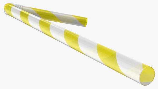 Bendy Plastic Drinking Straw Yellow 3D model - TurboSquid 1799496