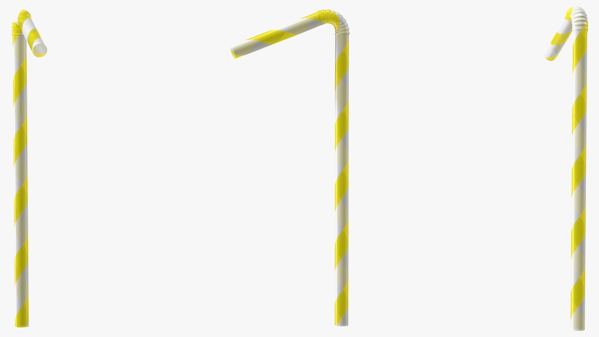 Bendy Plastic Drinking Straw Yellow 3D Model - TurboSquid 1799496