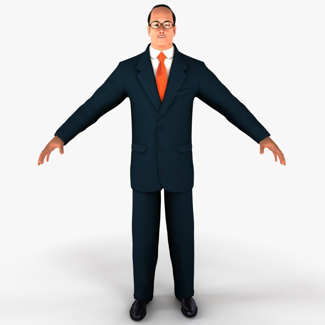 businessman 2 man 3d 3ds