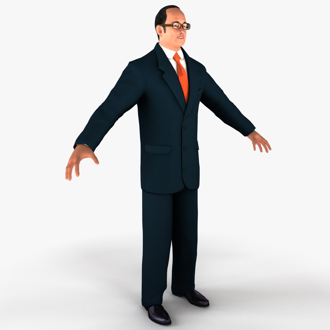 businessman 2 man 3d 3ds