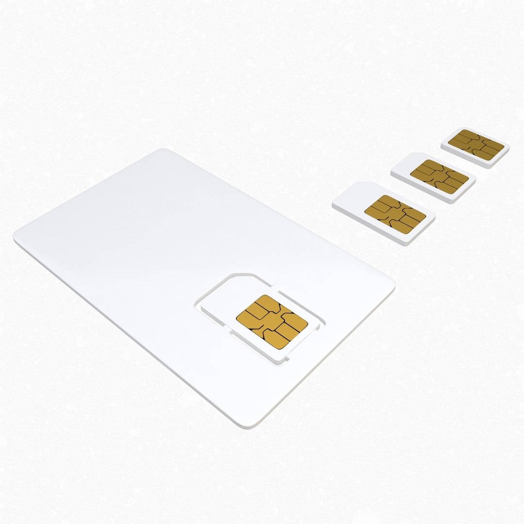 Different Sizes Sim Cards 3D model - TurboSquid 1908929