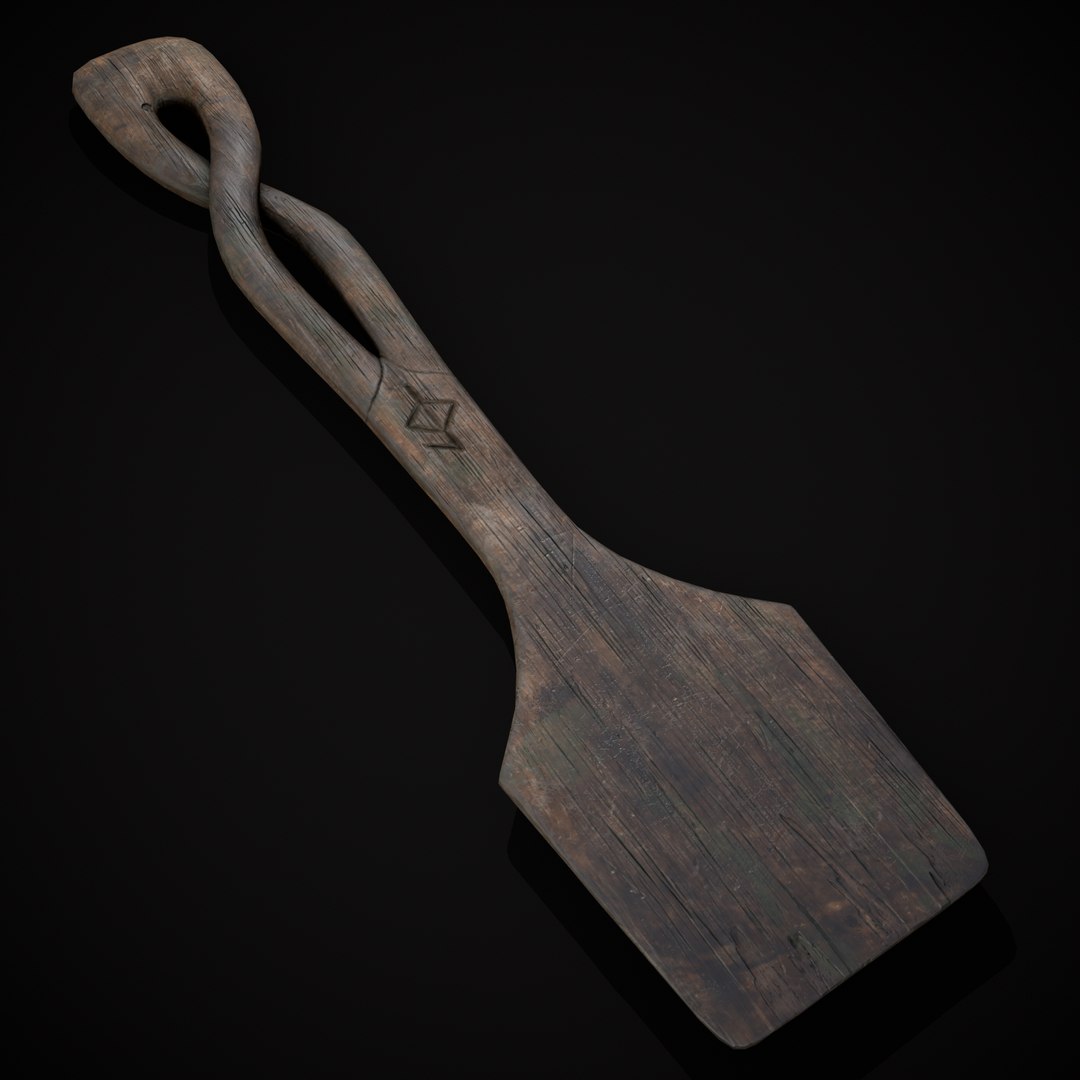 3D Old Carved Spatulas Model - TurboSquid 2320787