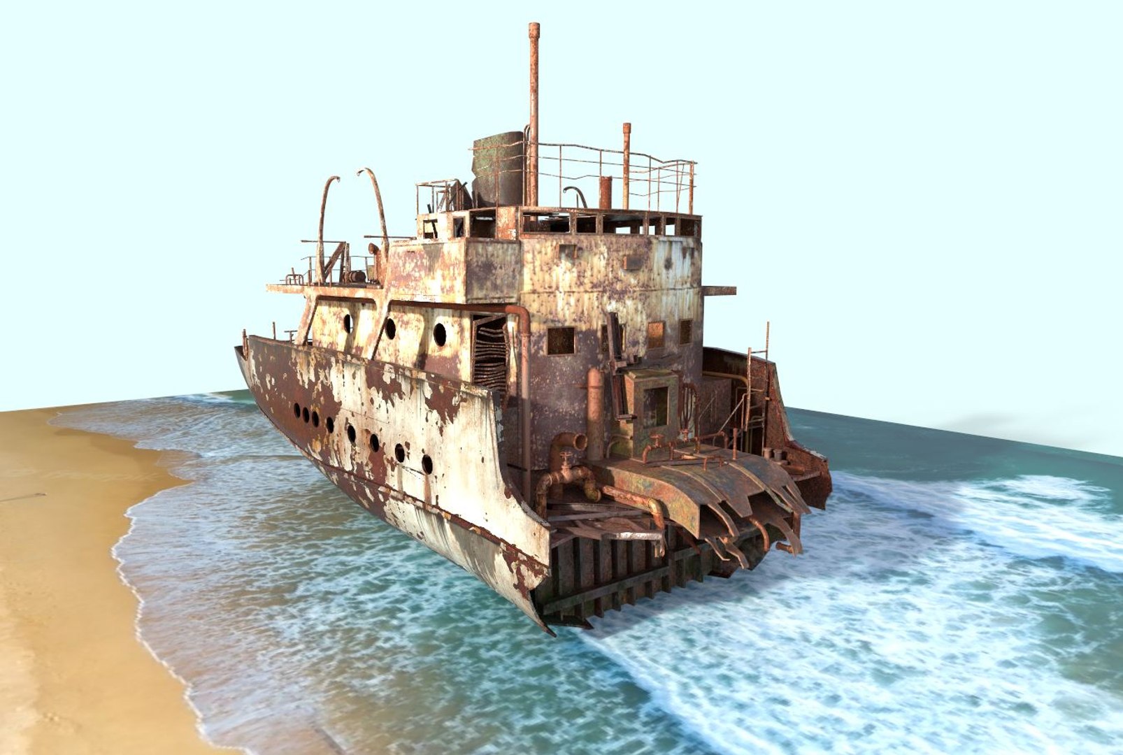 Half Ship Wreck 3D model - TurboSquid 1911364