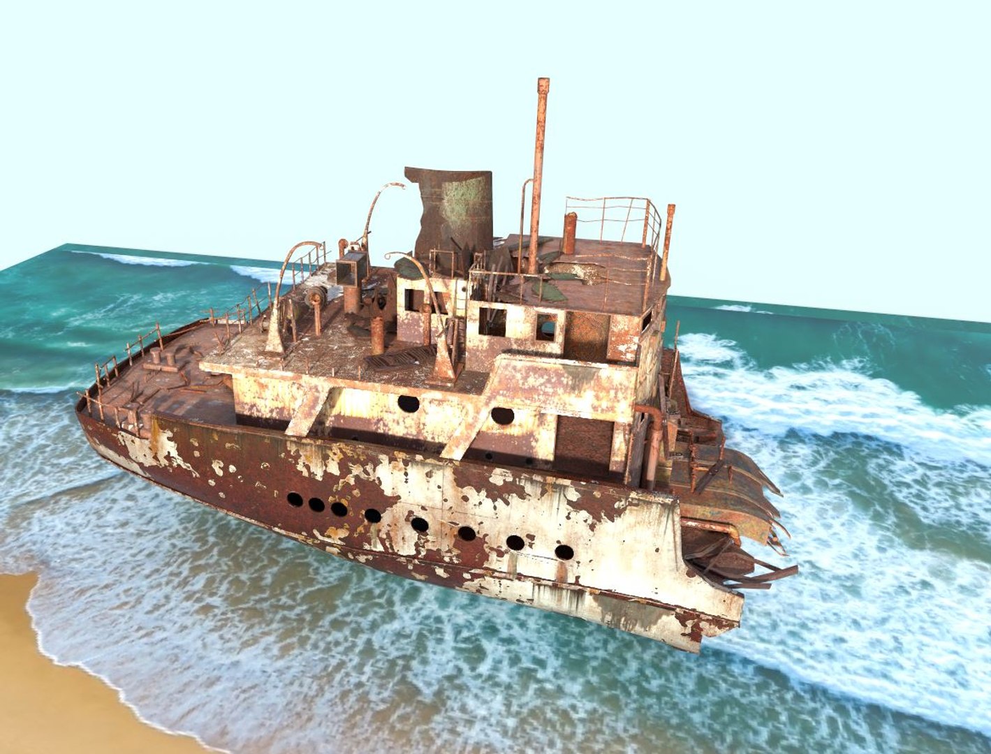 Half Ship Wreck 3D Model - TurboSquid 1911364