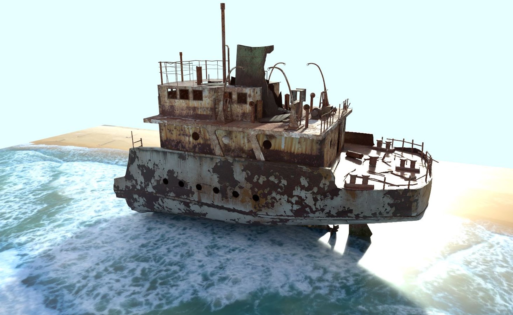 Half Ship Wreck 3D Model - TurboSquid 1911364
