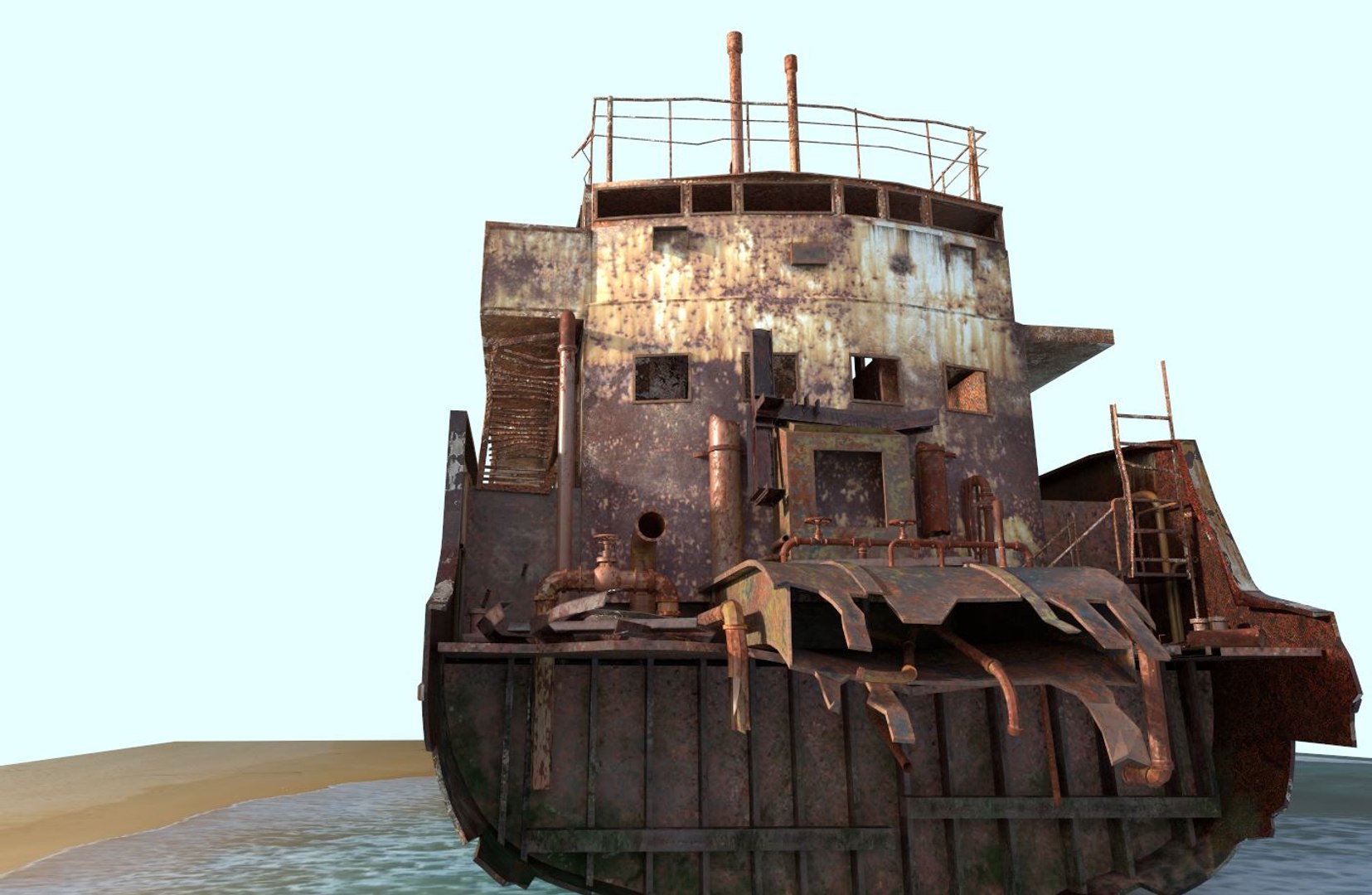 Half Ship Wreck 3D Model - TurboSquid 1911364