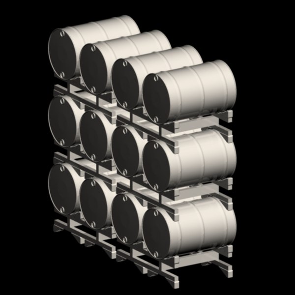 3d model 55 gallon drum rack