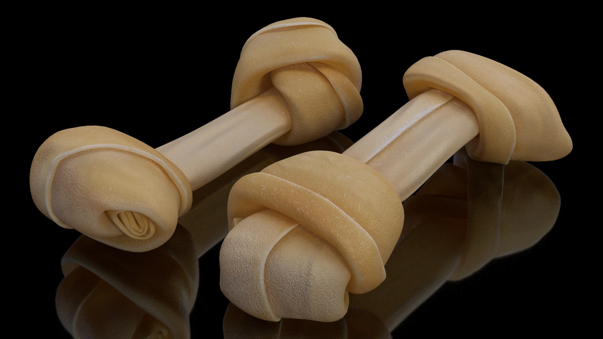 Rawhide Dog Chew Bone 3D Model - TurboSquid 2098644