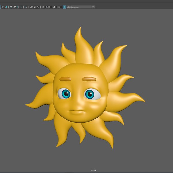 3D cartoon sun model - TurboSquid 1675533