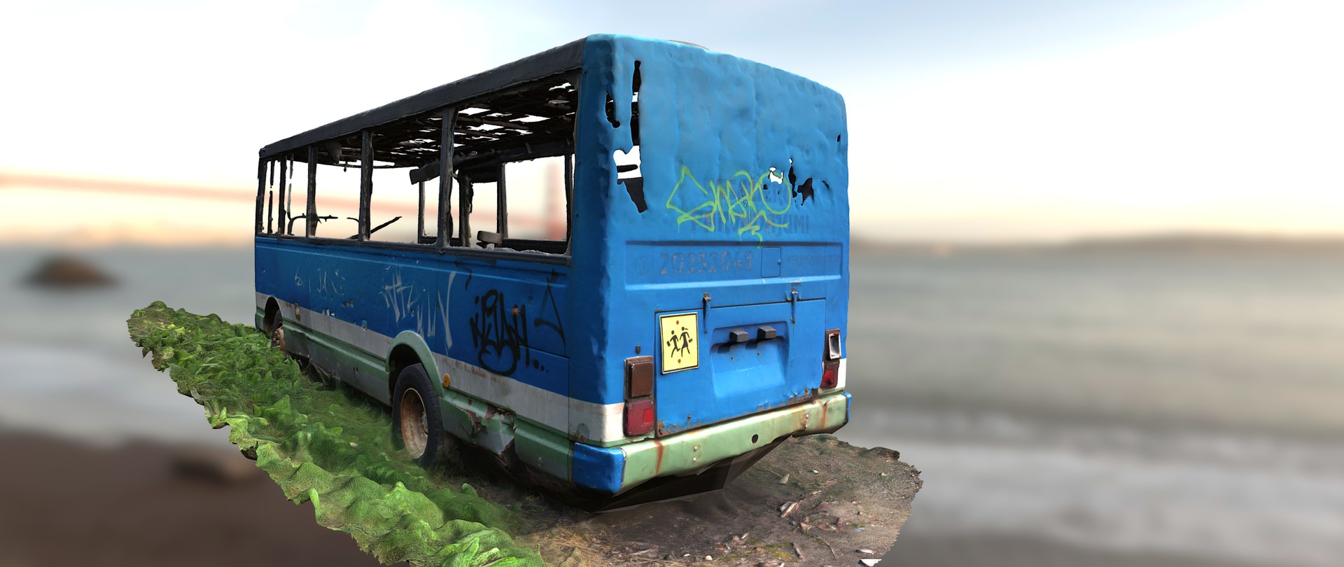 3D Abandoned Bus 3D Scan - TurboSquid 2013635