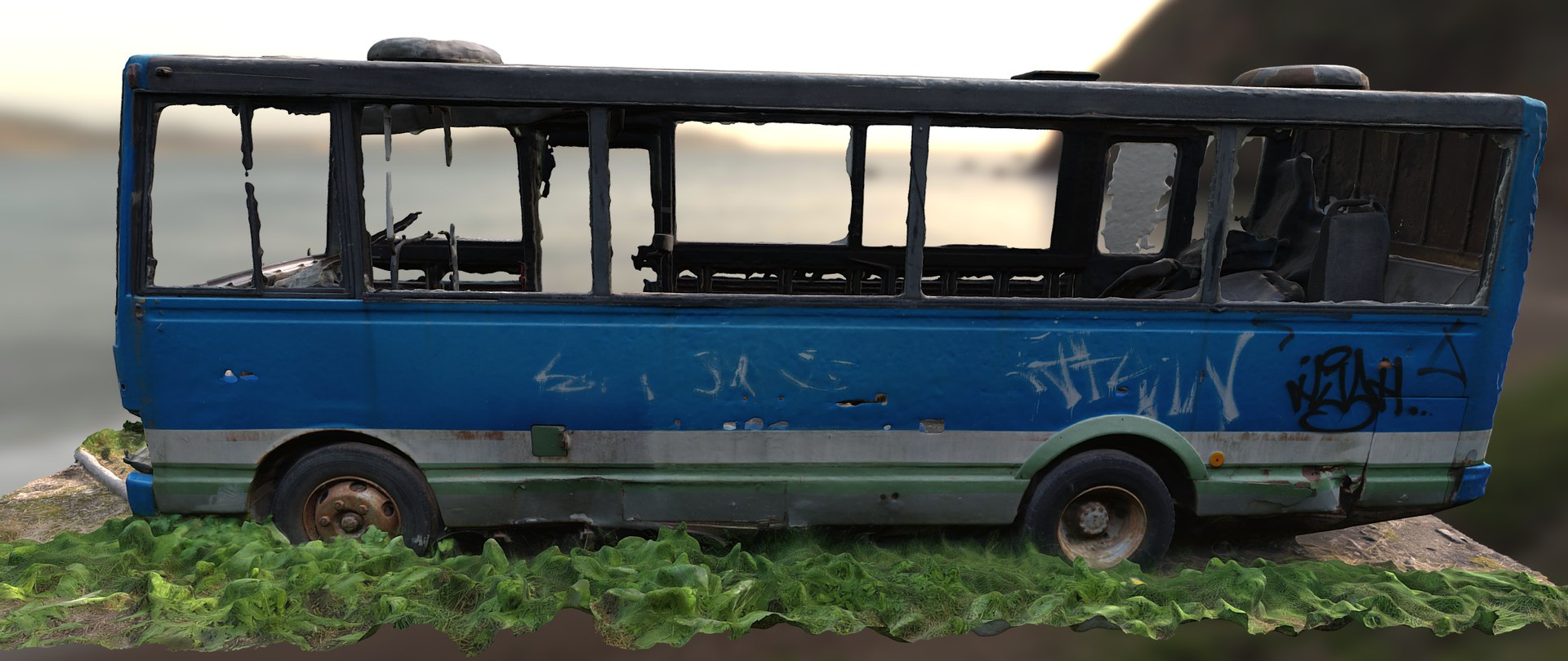 3D Abandoned Bus 3D Scan - TurboSquid 2013635