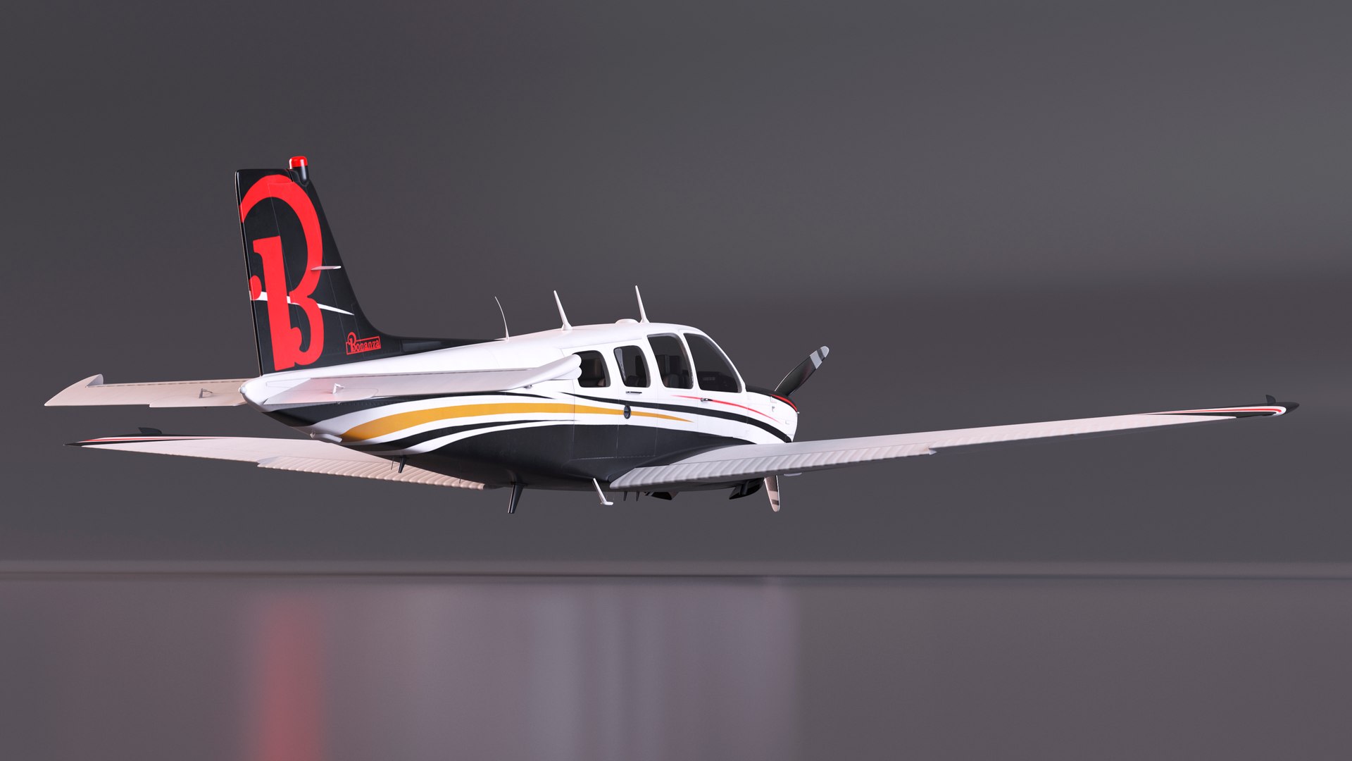 Flying Beechcraft Bonanza Plane 3D Model - TurboSquid 2160952