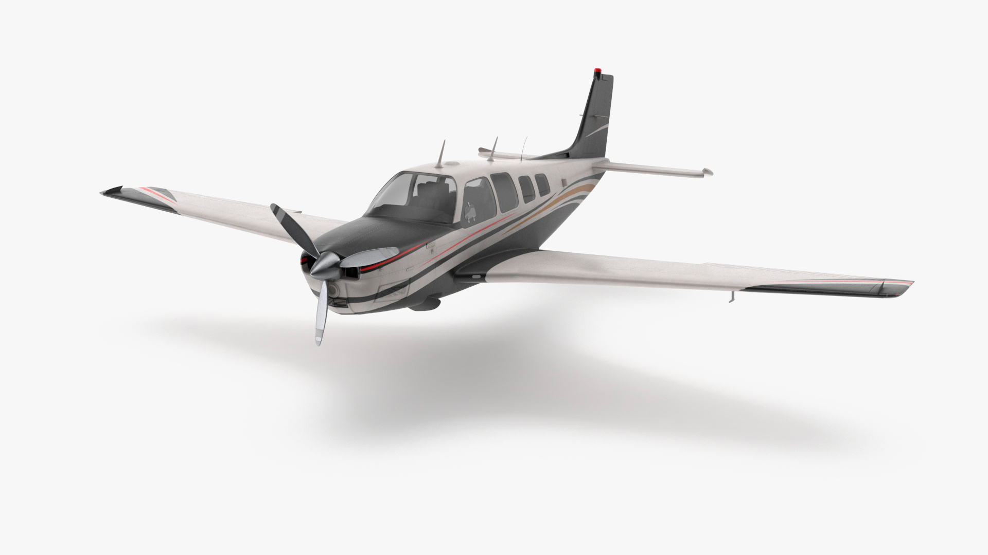 Flying Beechcraft Bonanza Plane 3D Model - TurboSquid 2160952