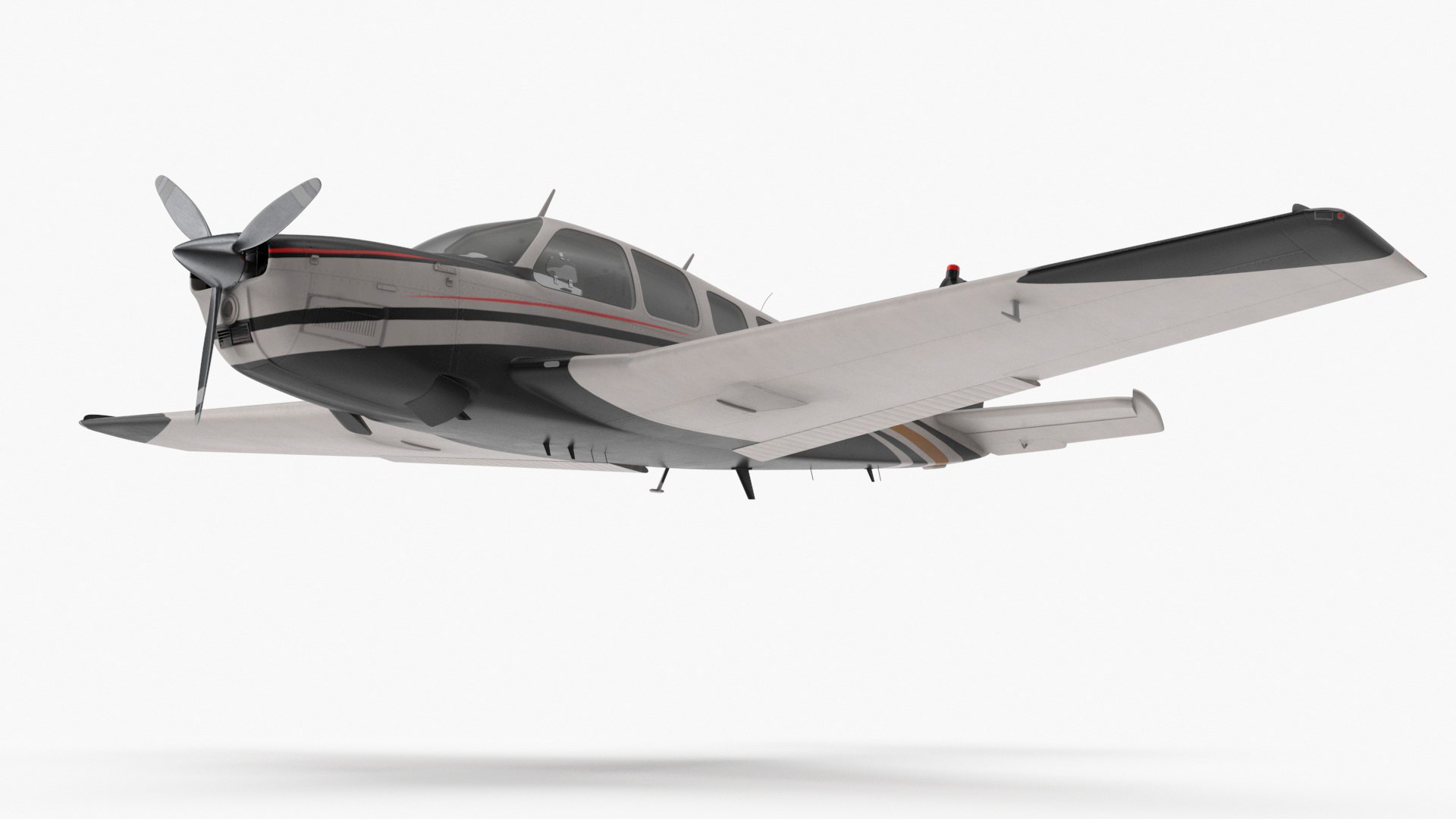 Flying Beechcraft Bonanza Plane 3D Model - TurboSquid 2160952