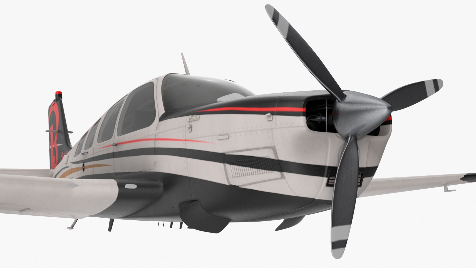 Flying Beechcraft Bonanza Plane 3D model - TurboSquid 2160952
