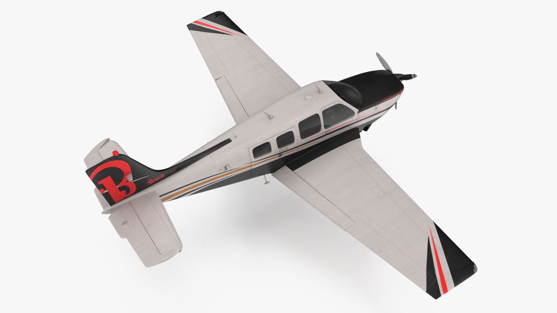 Flying Beechcraft Bonanza Plane 3D model - TurboSquid 2160952
