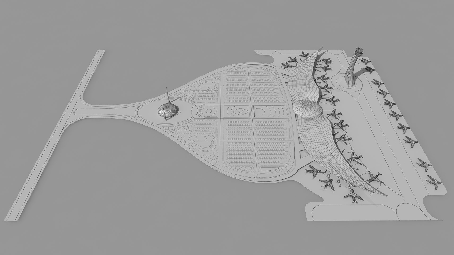 0142 - Airport Bird Wing Building Model - TurboSquid 2238558