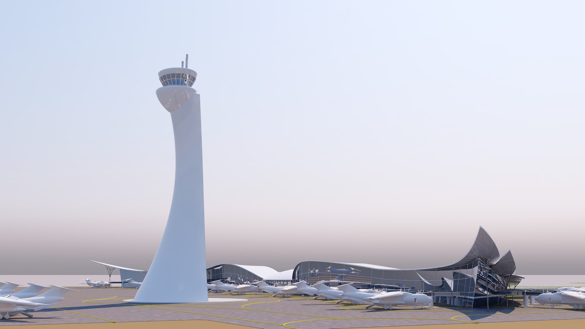 0142 - Airport Bird Wing Building Model - TurboSquid 2238558