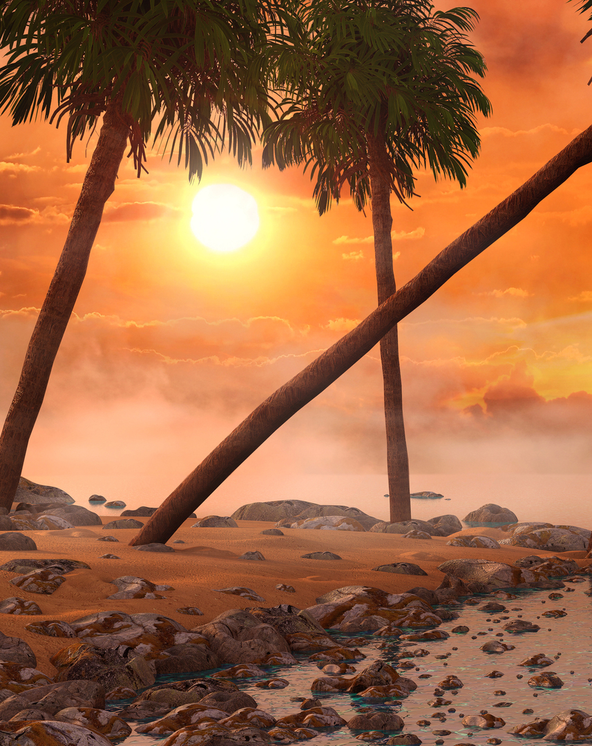 3D beach swing sunset model - TurboSquid 1421106