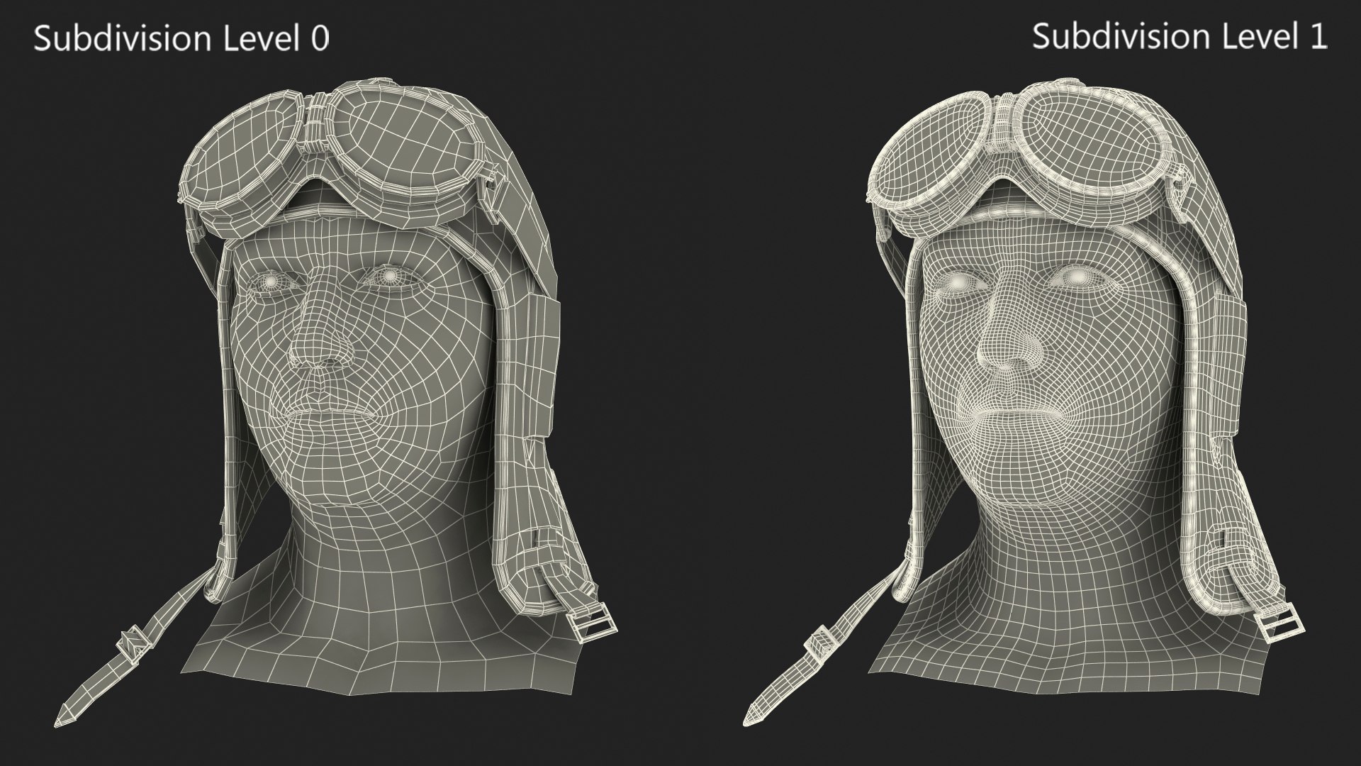 Pilot Head With Helmet And Goggles 3D Model - TurboSquid 2237722