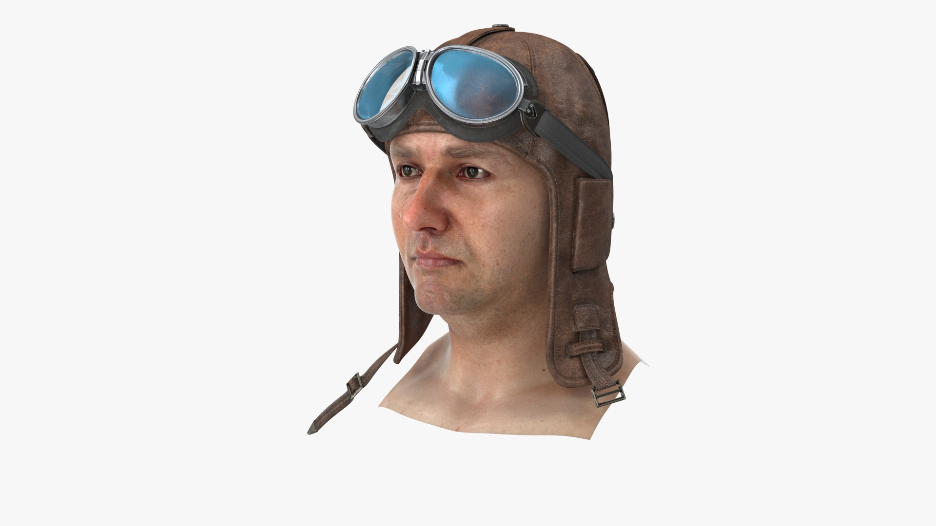 Pilot Head With Helmet And Goggles 3D Model - TurboSquid 2237722