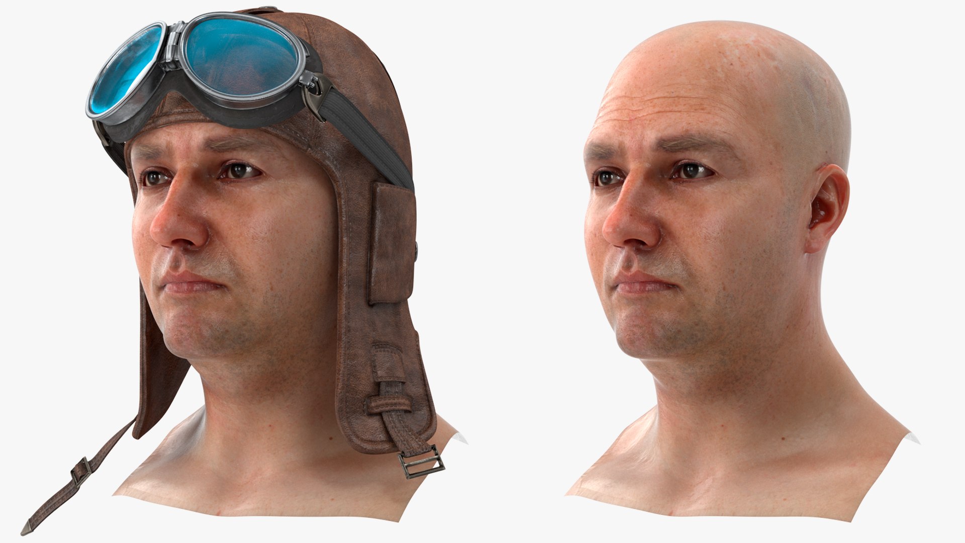 Pilot Head With Helmet And Goggles 3D Model - TurboSquid 2237722