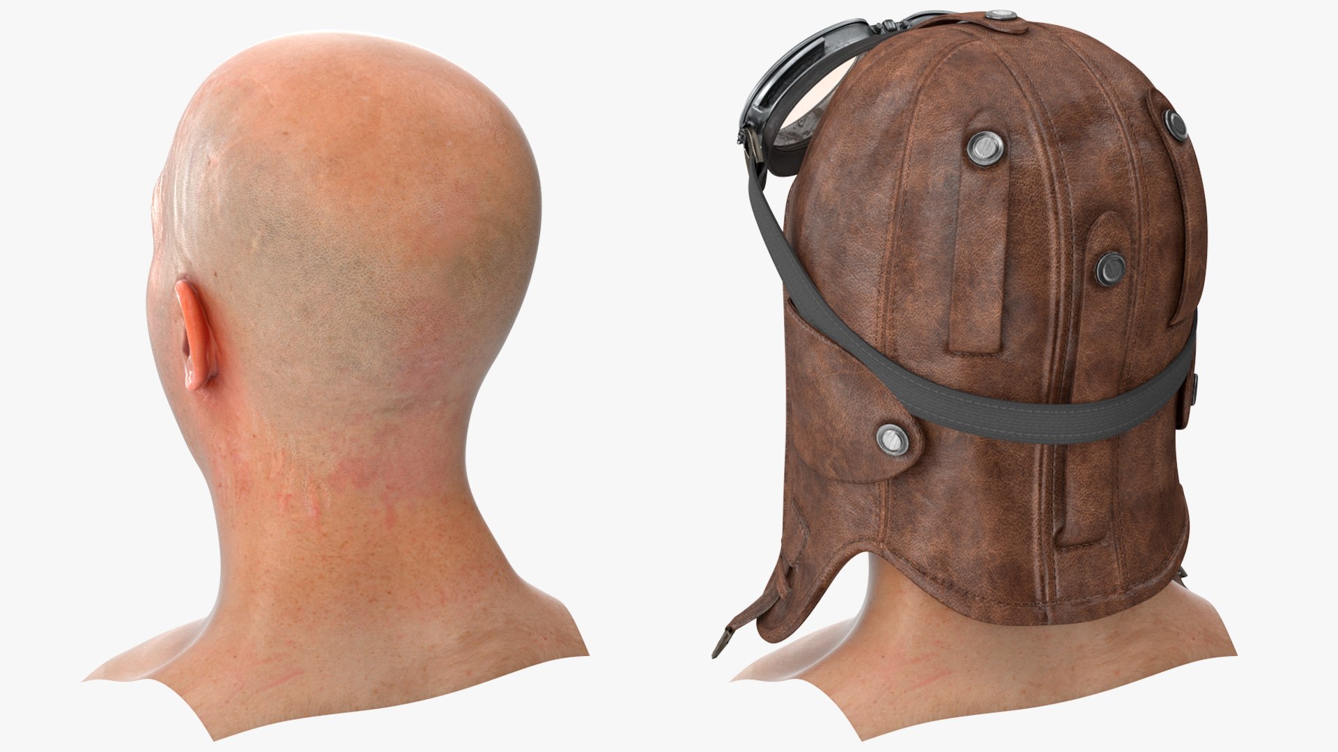 Pilot Head With Helmet And Goggles 3D Model - TurboSquid 2237722