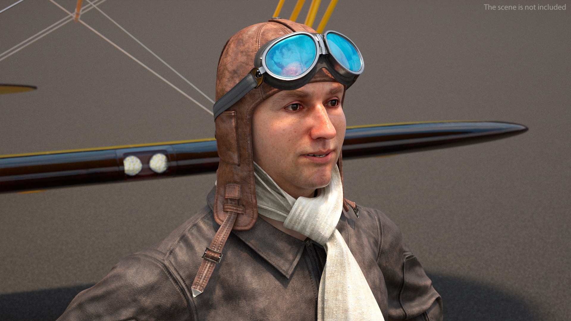 Pilot Head With Helmet And Goggles 3D Model - TurboSquid 2237722