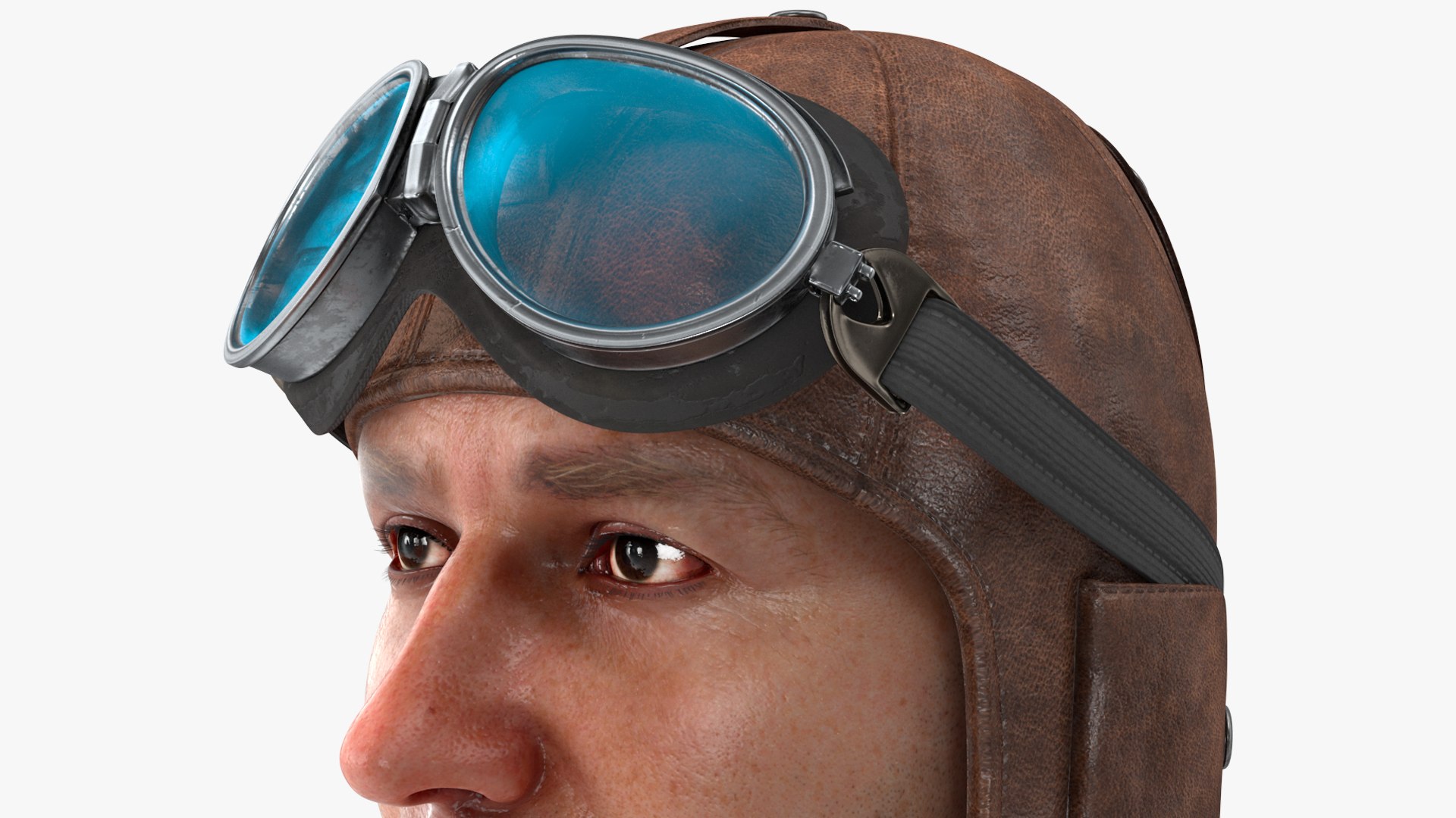 Pilot Head With Helmet And Goggles 3D Model - TurboSquid 2237722