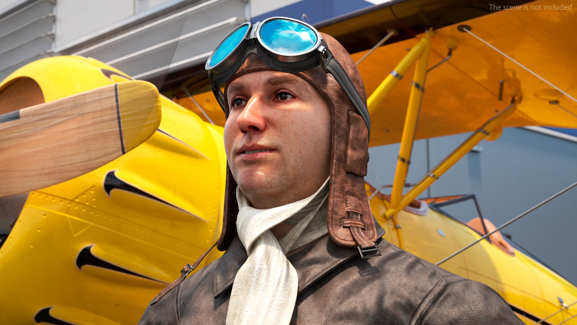 Pilot Head With Helmet And Goggles 3D Model - TurboSquid 2237722