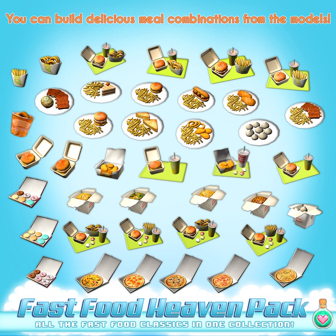 3d Model Fast Food Pack