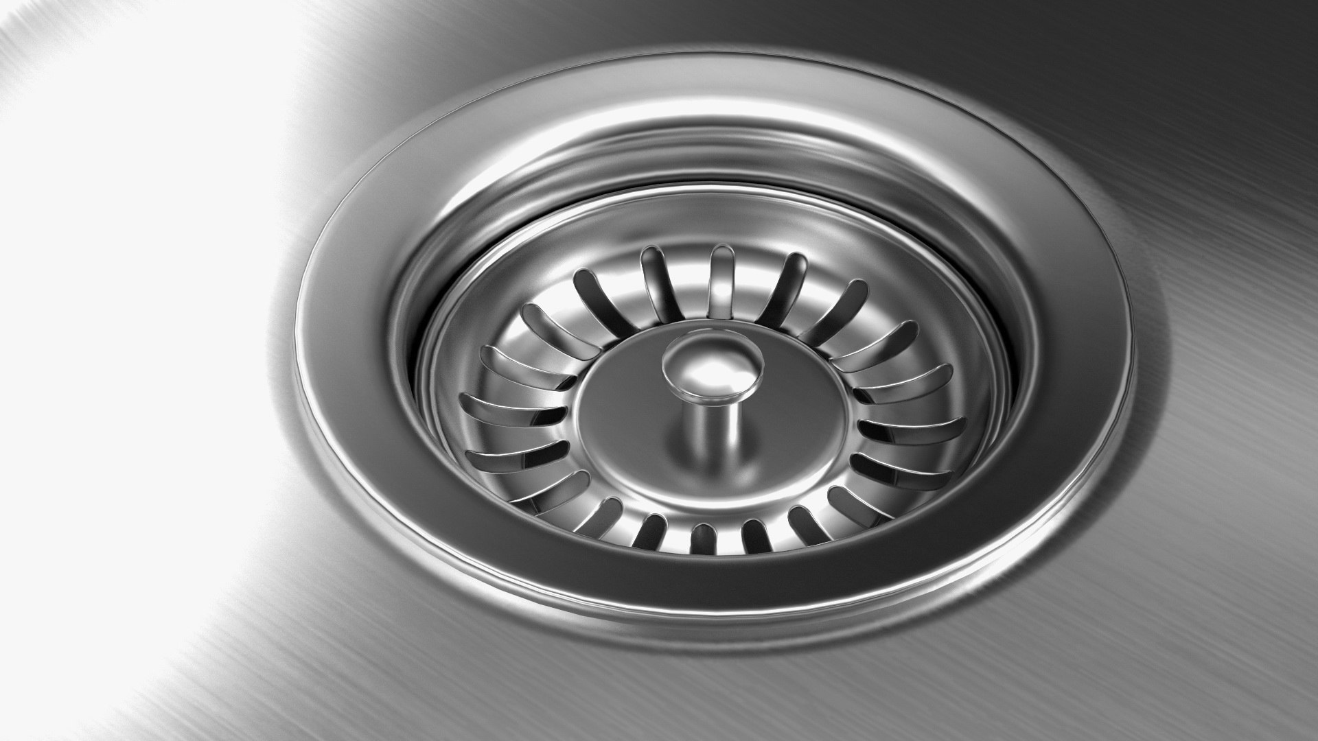 Stainless Steel Kitchen Sink With Recessed Drainer 3D Model ...