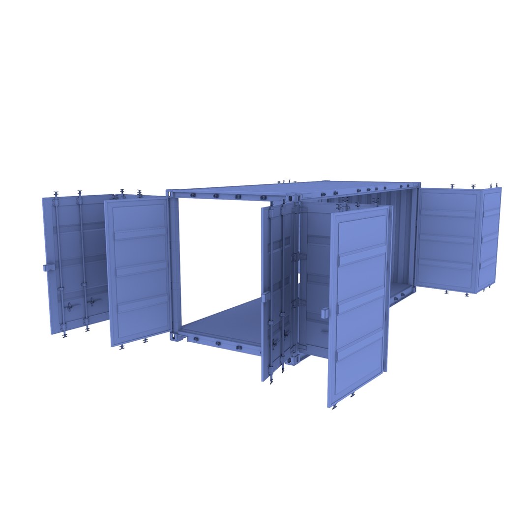 20ft Shipping Container Double 3D - TurboSquid 1554083