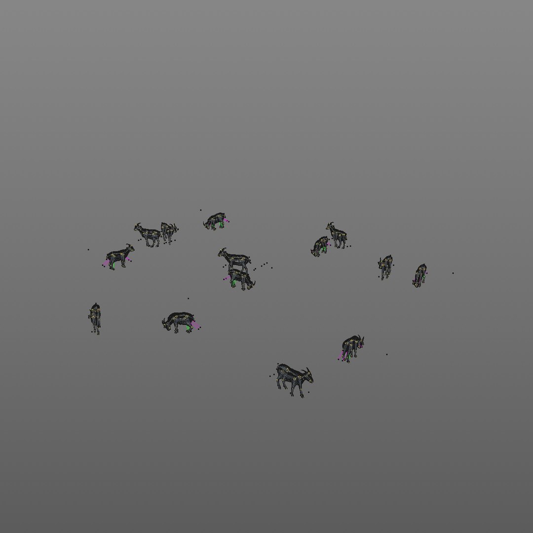 Group herd goats walking 3D model - TurboSquid 1372074
