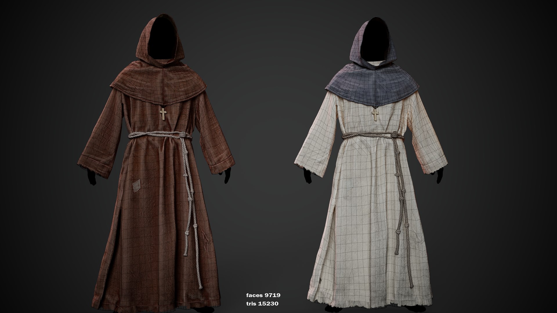 RELIGIOUS Outfits Clothes For 3D Character 3D Model - TurboSquid 2401097