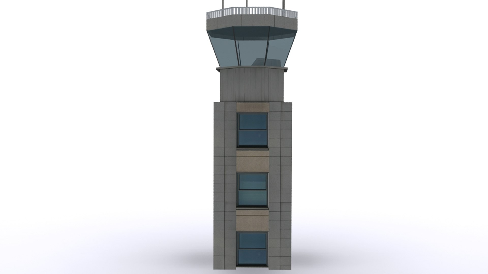 3d Model Flight Control Tower 1