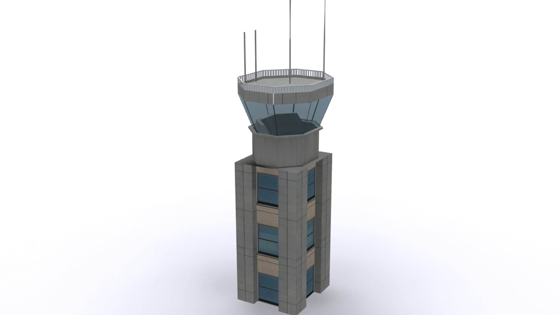 3d Model Flight Control Tower 1
