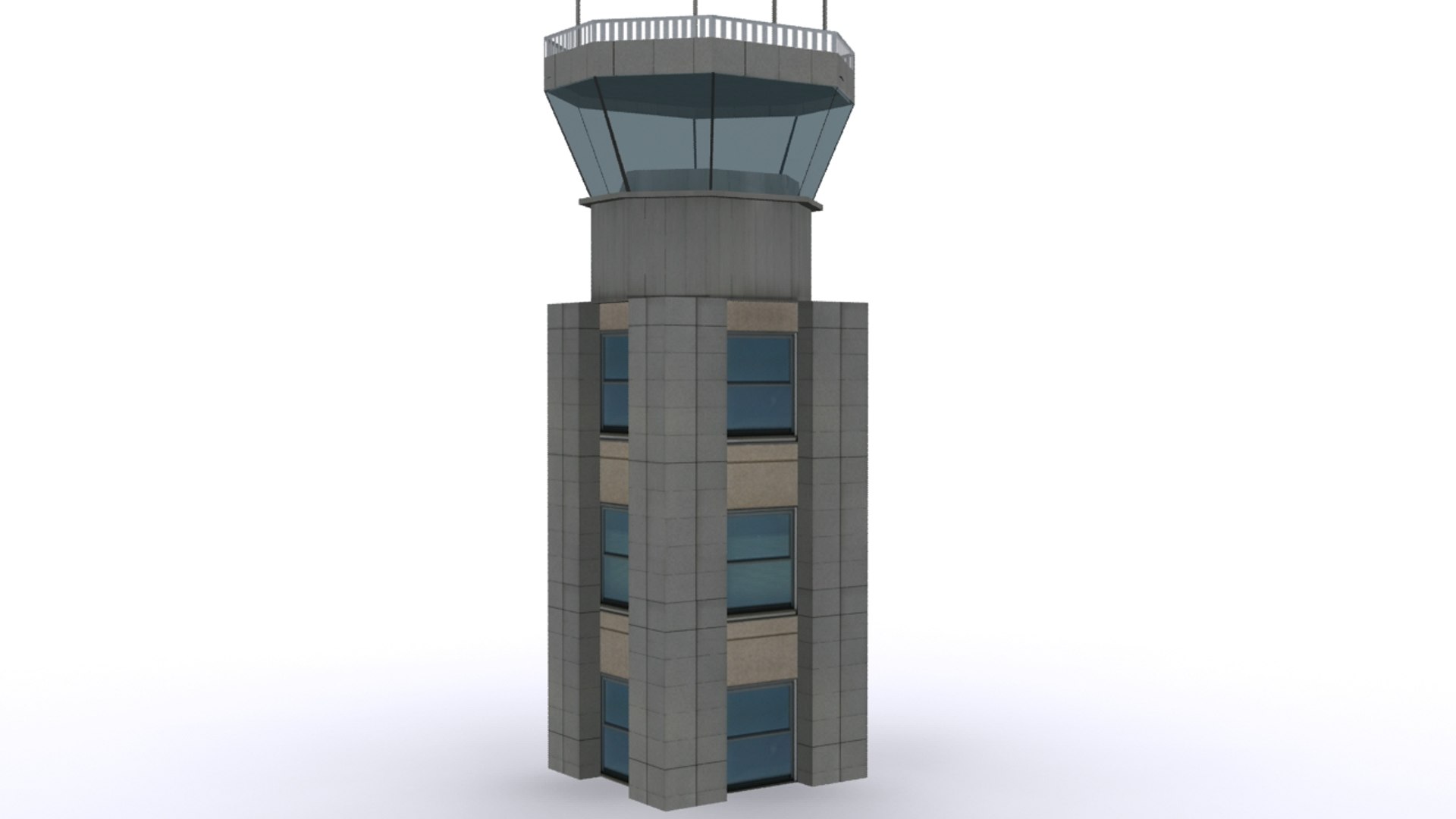 3d Model Flight Control Tower 1
