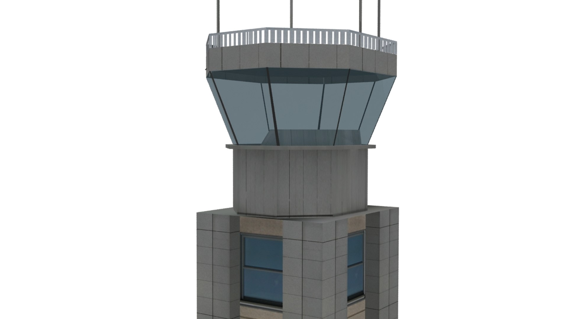 3d Model Flight Control Tower 1