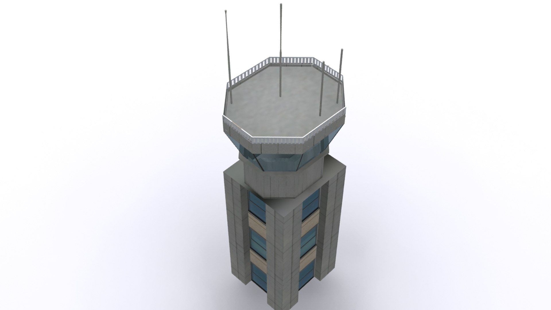 3d Model Flight Control Tower 1