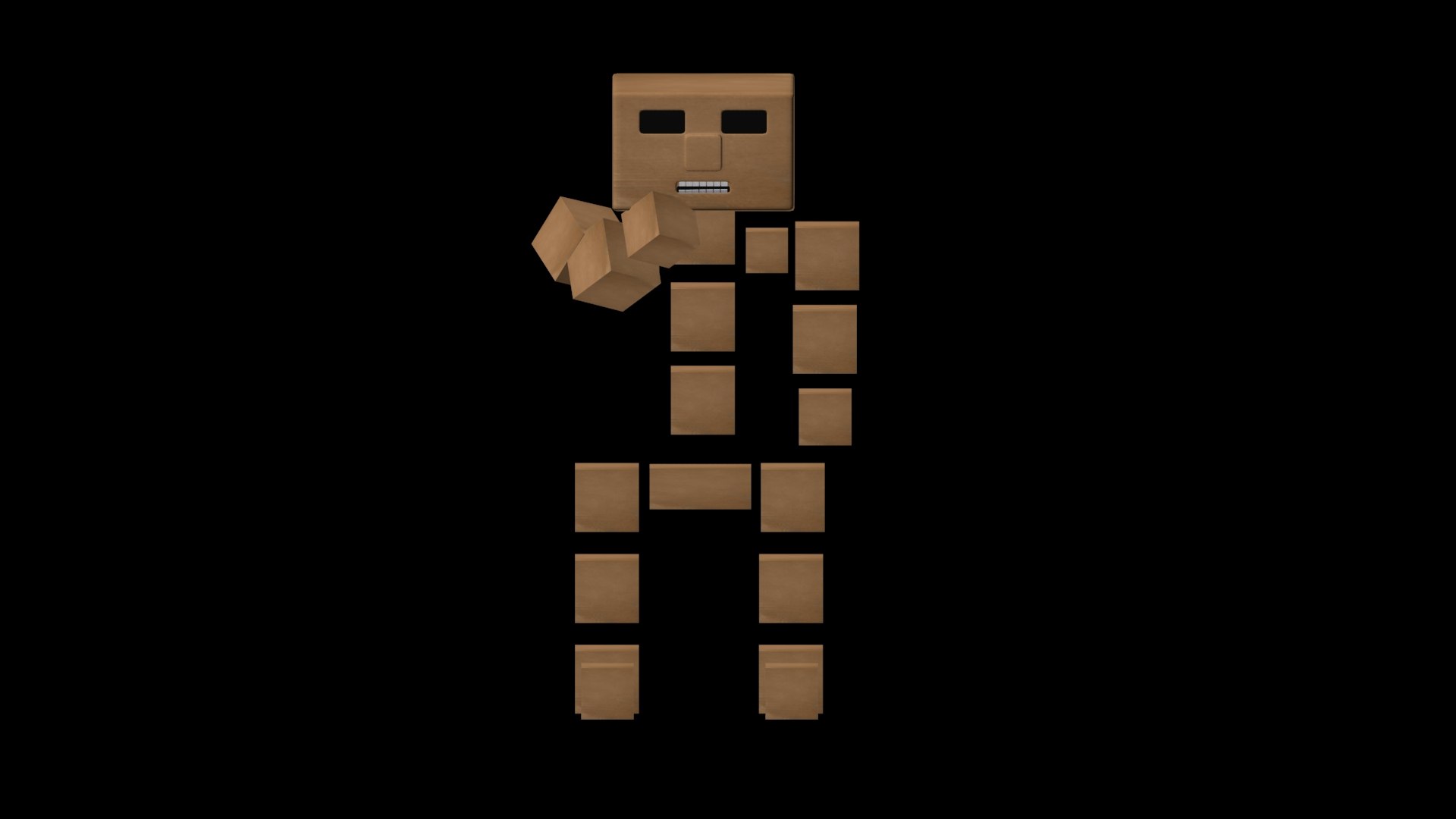 3d Model Elemental Block Man Biped