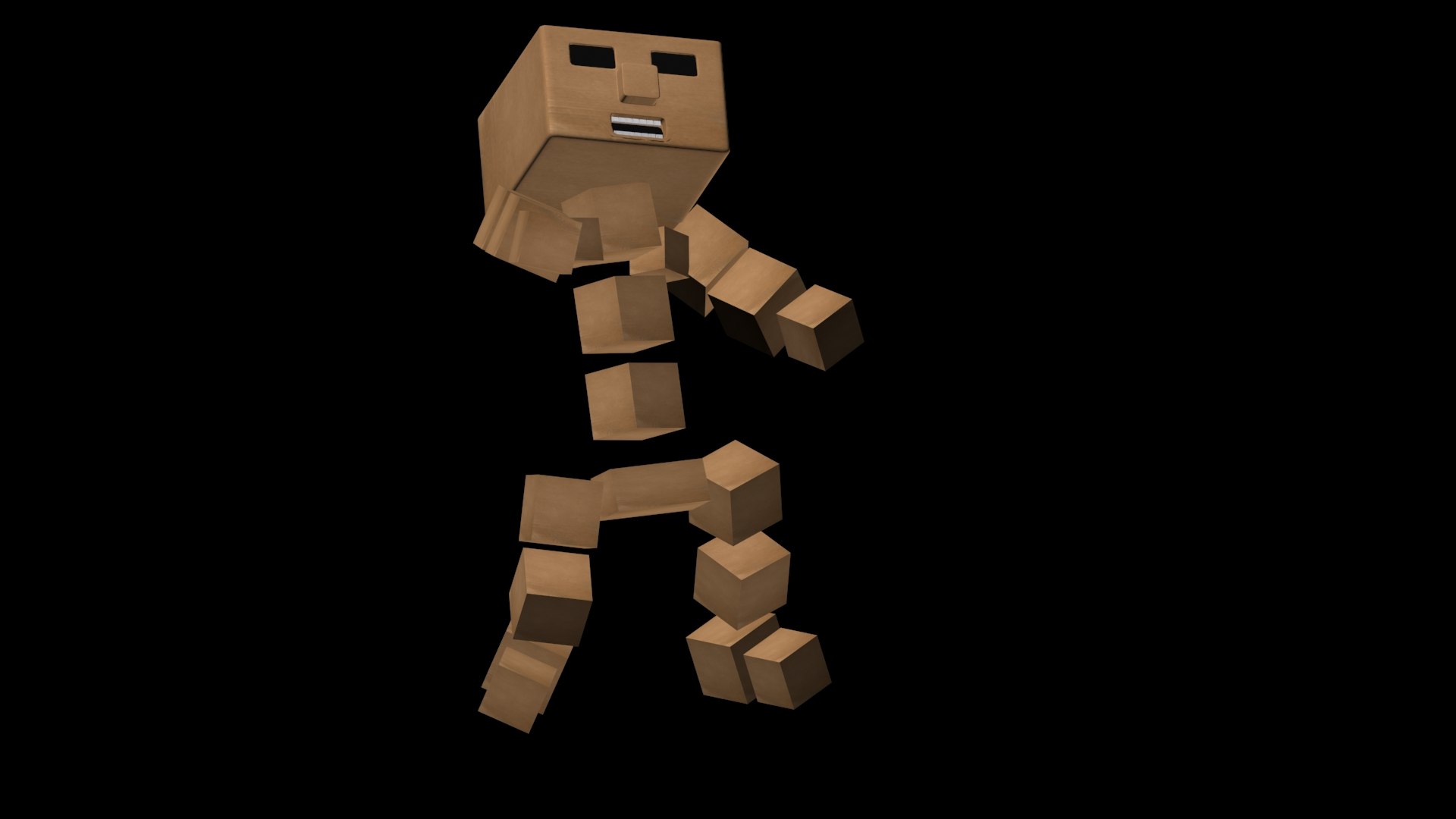 3d Model Elemental Block Man Biped