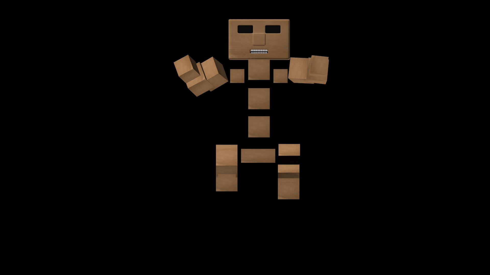 3d Model Elemental Block Man Biped