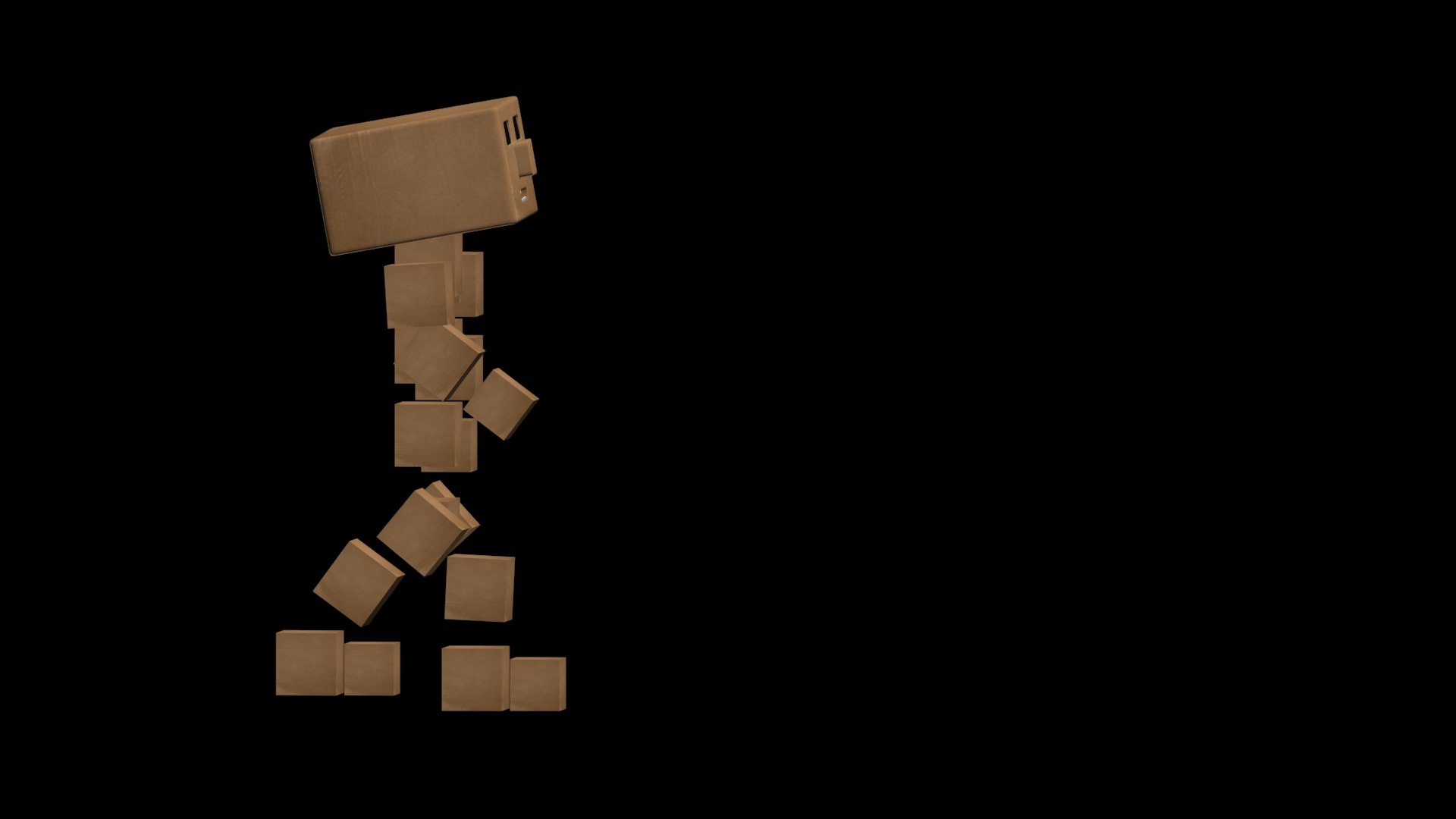 3d Model Elemental Block Man Biped