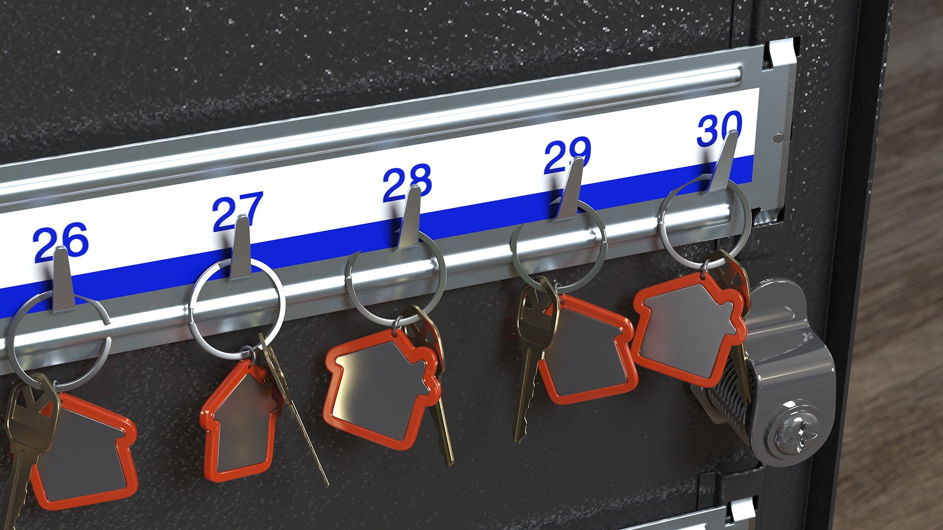 Key Cabinet Lock Box With Keys 3D Model - TurboSquid 1821630