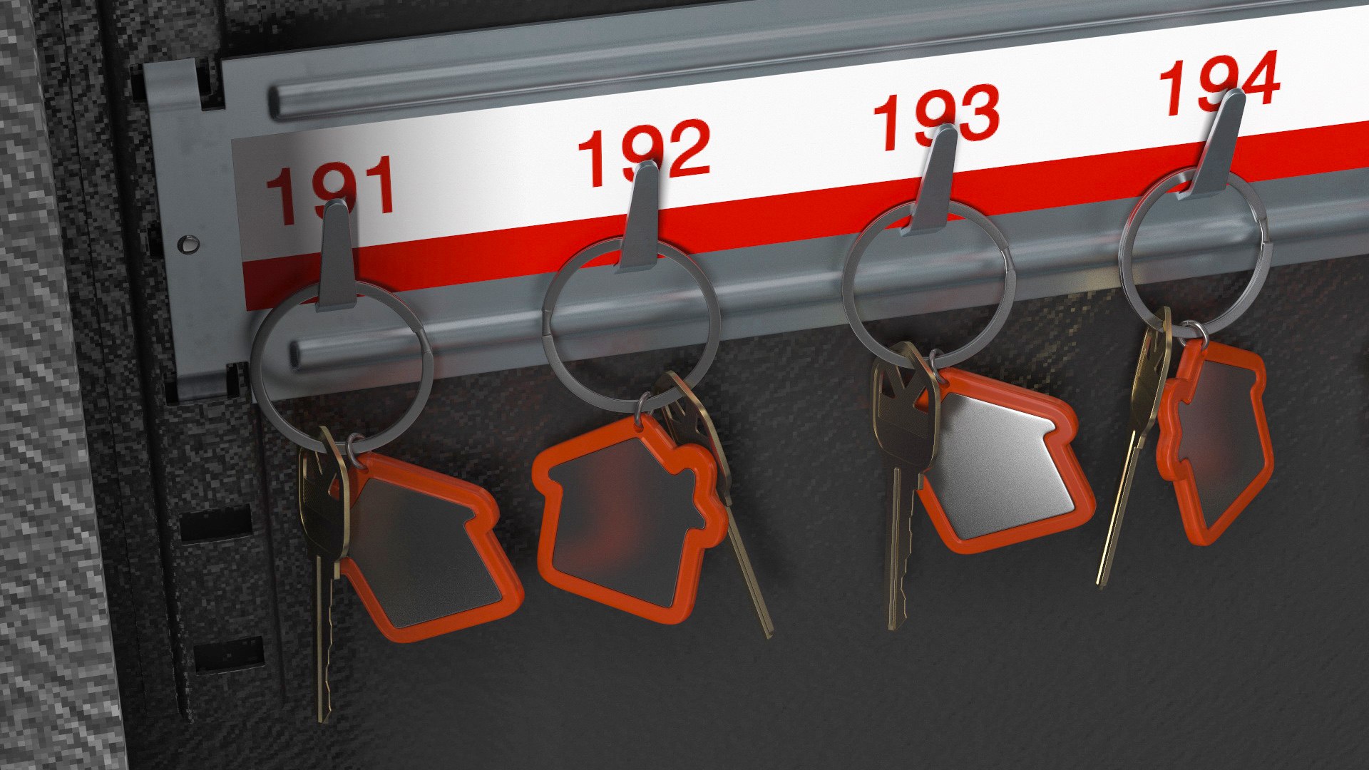 Key Cabinet Lock Box With Keys 3D Model - TurboSquid 1821630