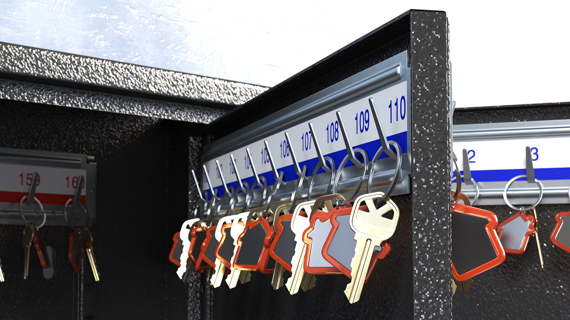 Key Cabinet Lock Box With Keys 3D Model - TurboSquid 1821630