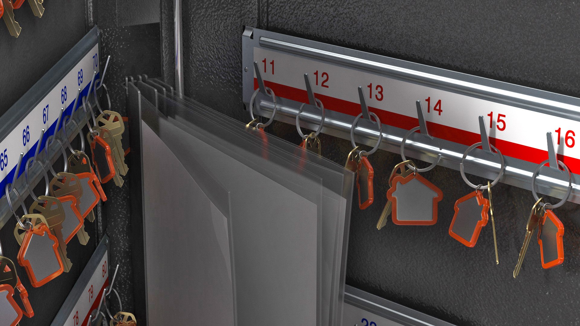 Key Cabinet Lock Box With Keys 3D Model - TurboSquid 1821630