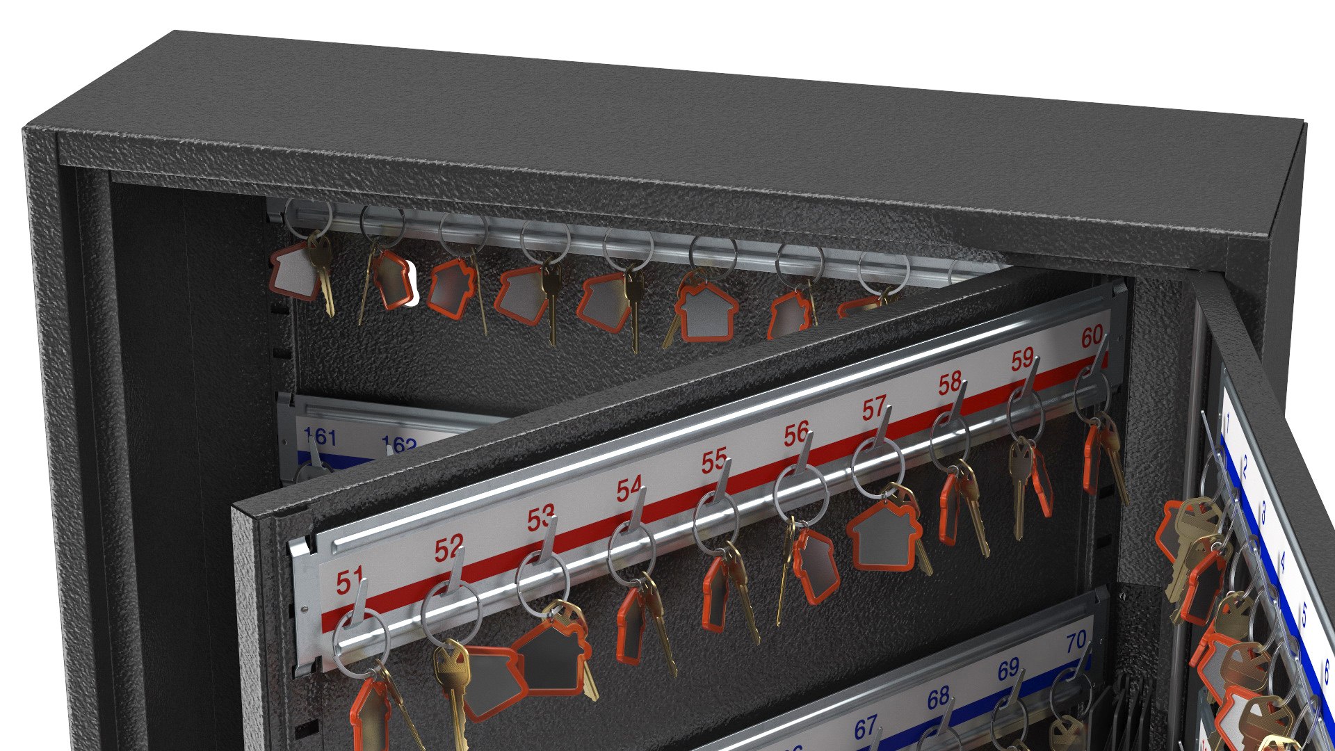 Key Cabinet Lock Box With Keys 3D Model - TurboSquid 1821630