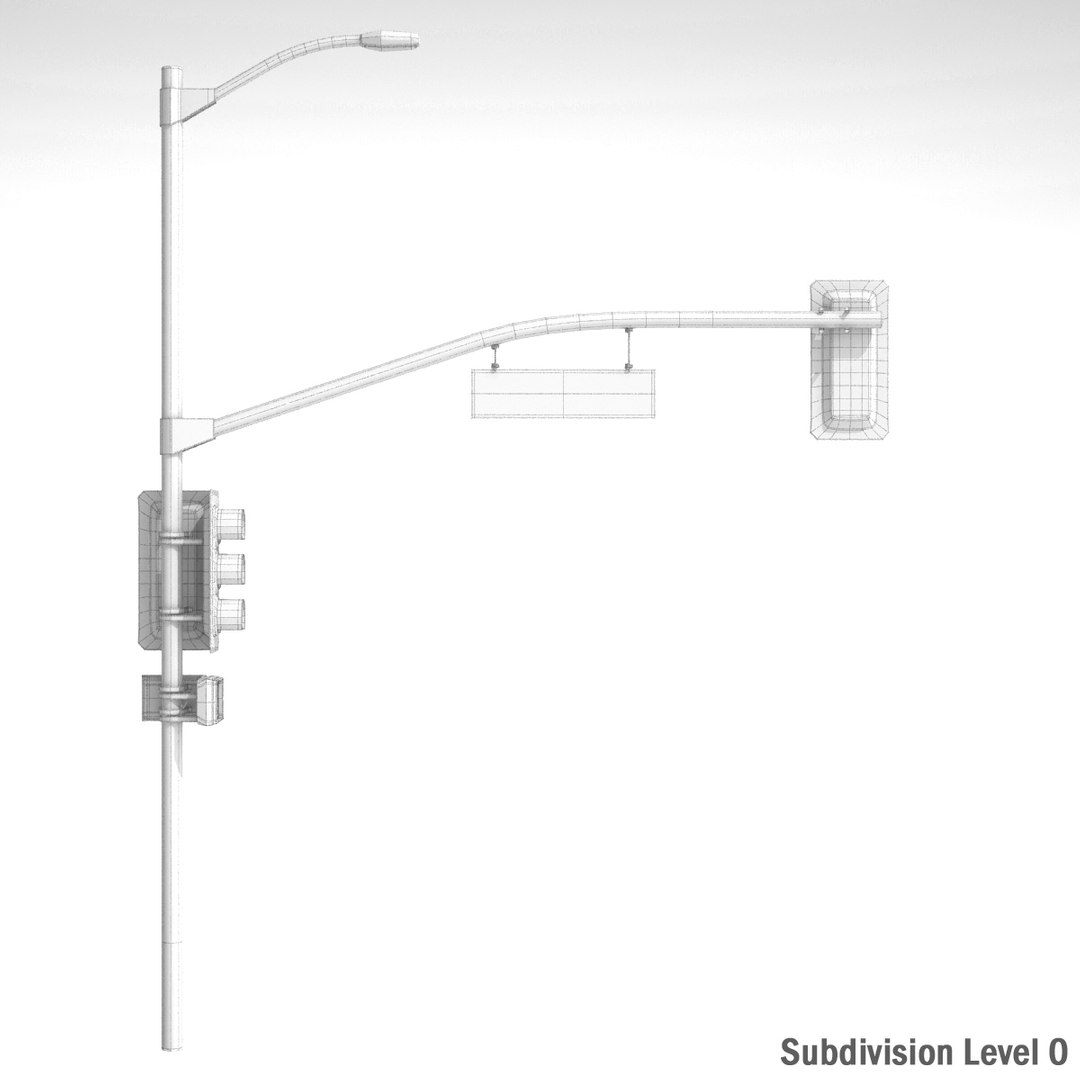 3d model of traffic light street rigging